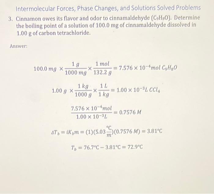 Solved Intermolecular Forces, Phase Changes, and Solutions | Chegg.com
