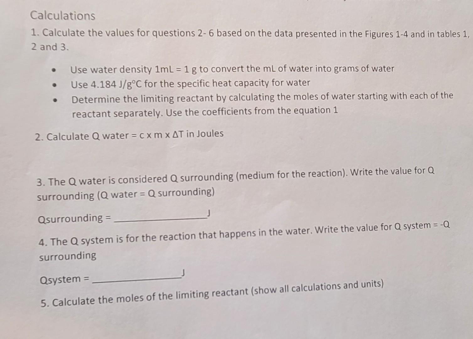 Solved Table 1. Reactant molarities, Equation 1 and HCl | Chegg.com