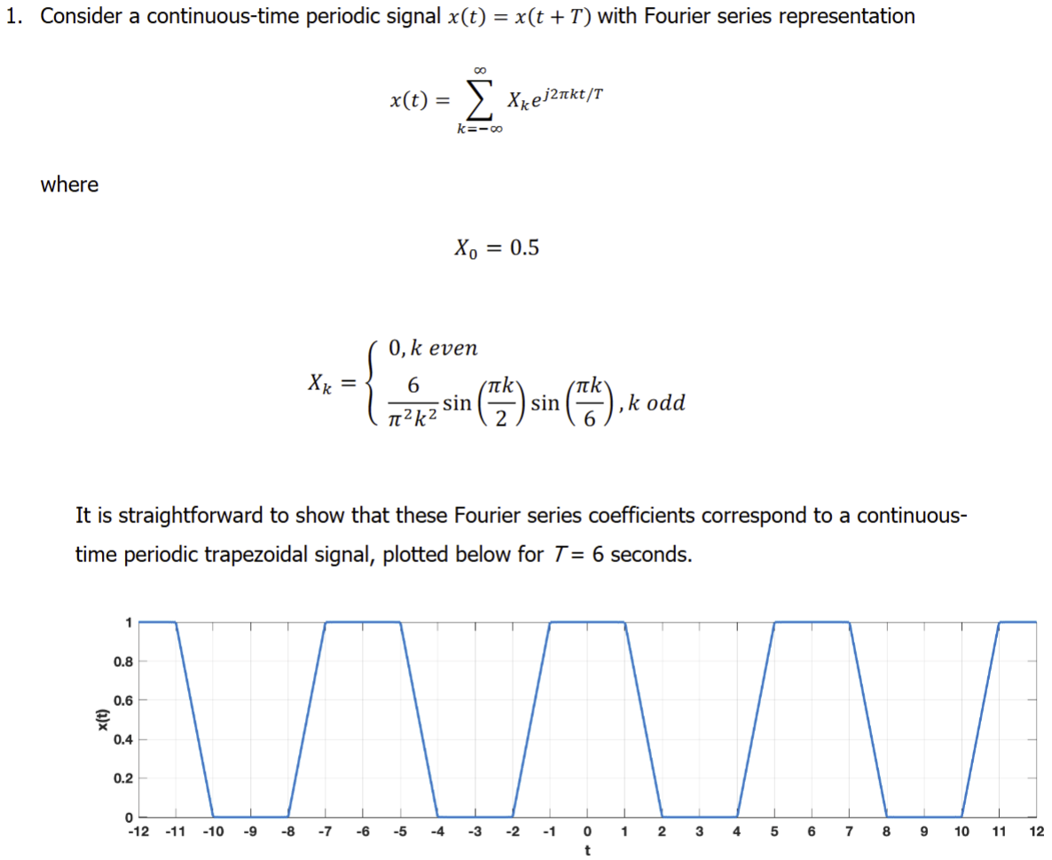 Solved Consider a continuous-time periodic signal | Chegg.com