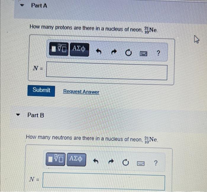Solved How many protons are there in a nucleus of neon, | Chegg.com