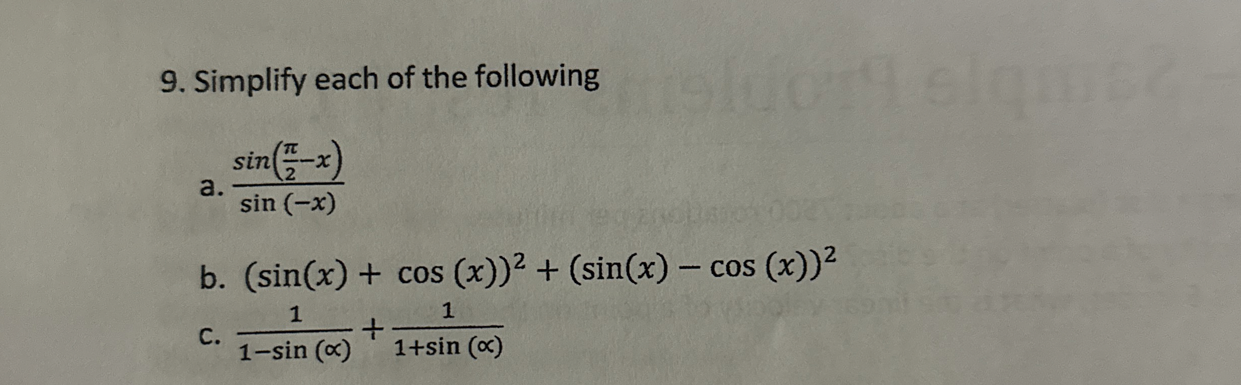 Solved Simplify each of the | Chegg.com
