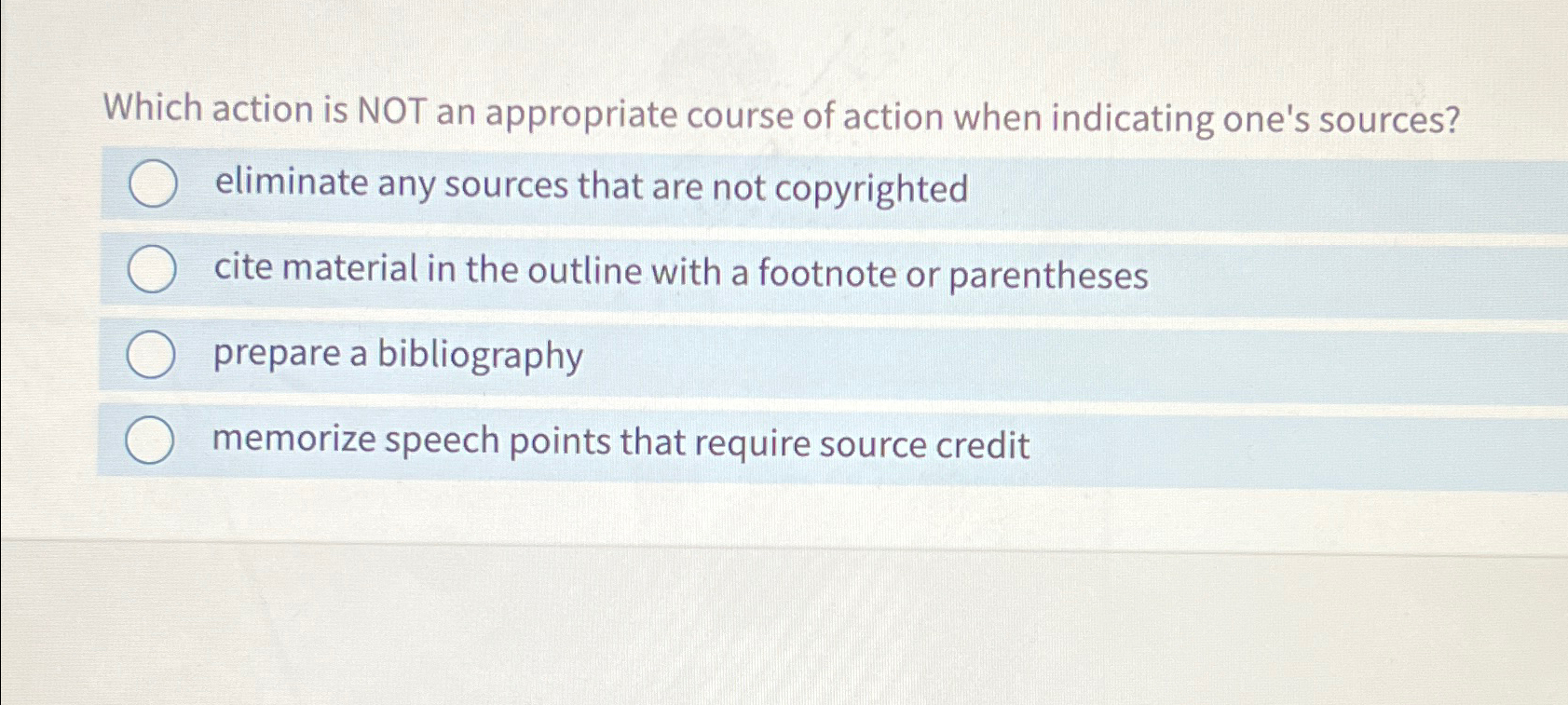 Solved Which action is NOT an appropriate course of action | Chegg.com