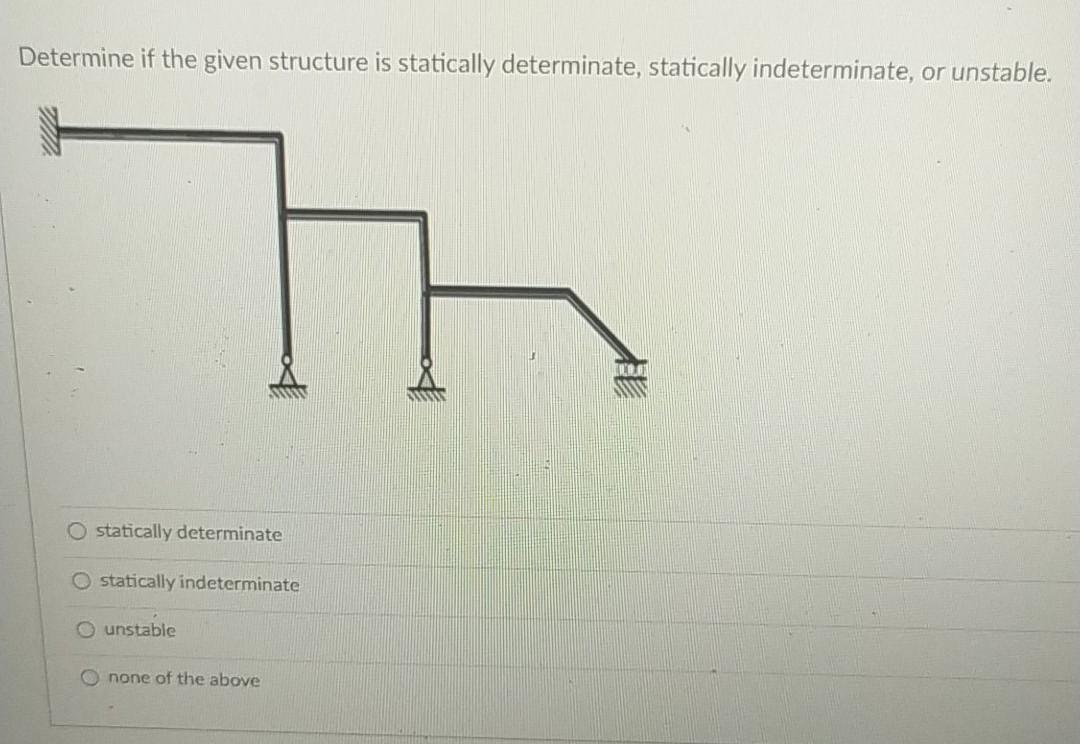 Solved Determine if the given structure is statically | Chegg.com