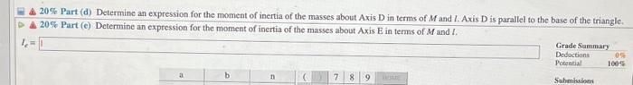 Solved (28%) Problem 5: Three identical point masses of mass | Chegg.com