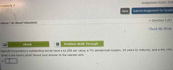Solved Assignment Score: 20.0 mework 7 Save Submit | Chegg.com