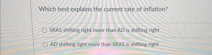 Solved Which best explains the current rate of inflation? | Chegg.com