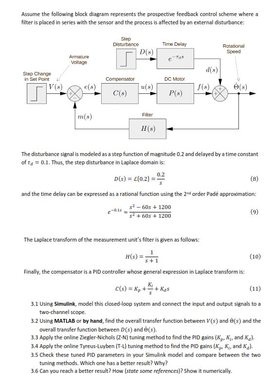 3.1 ﻿Using Simulink, model this closed-loop system | Chegg.com