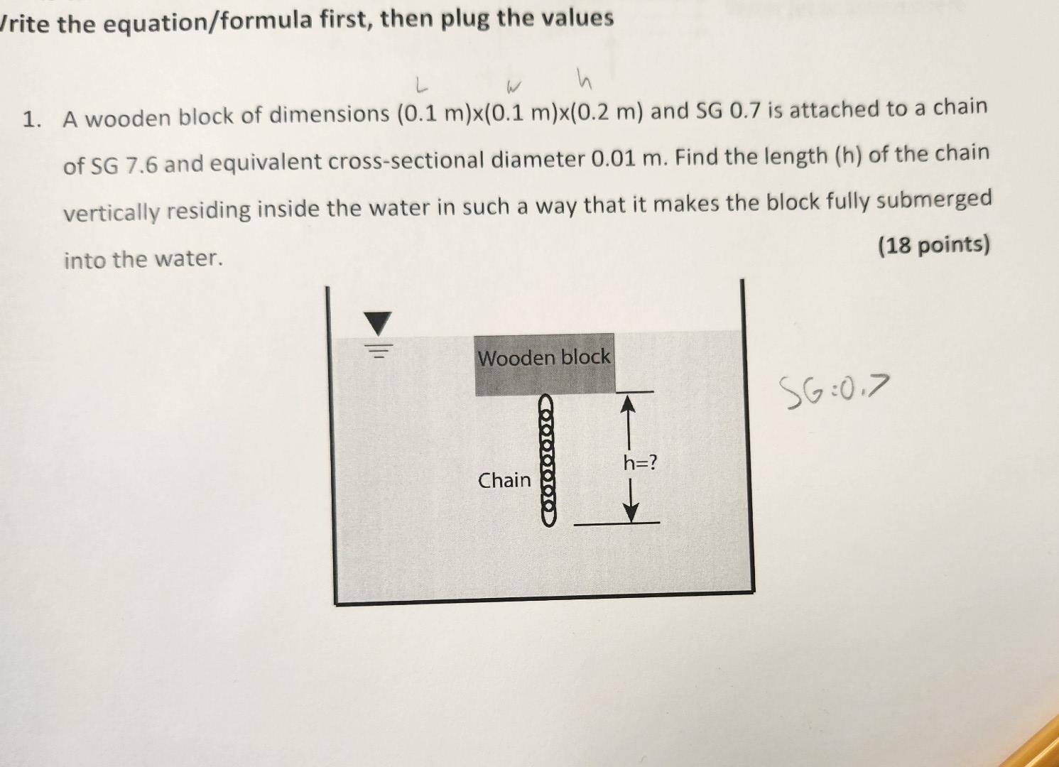 Solved Irite the equation/formula first, then plug the | Chegg.com