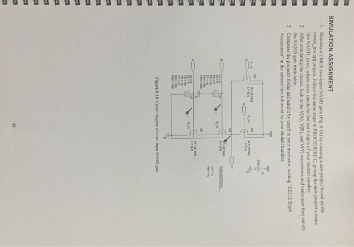 SIMULATION ASSIGNMENT 1. Simulate a CMOS two-input | Chegg.com
