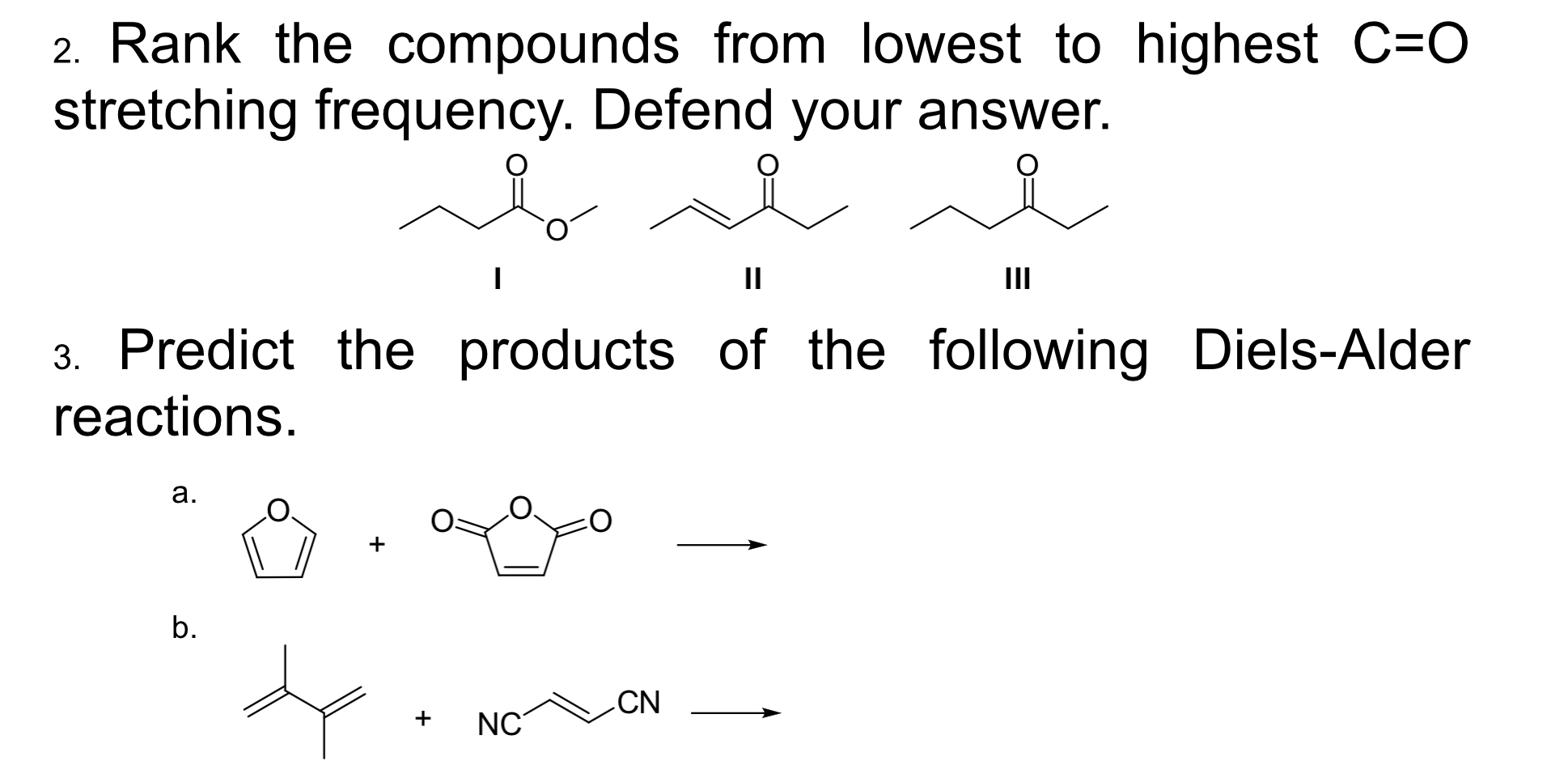 Solved Rank the compounds from lowest to highest C=O | Chegg.com