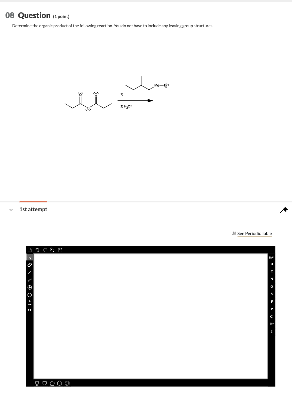 Solved 08 ﻿Question (1 ﻿point)Determine the organic product | Chegg.com