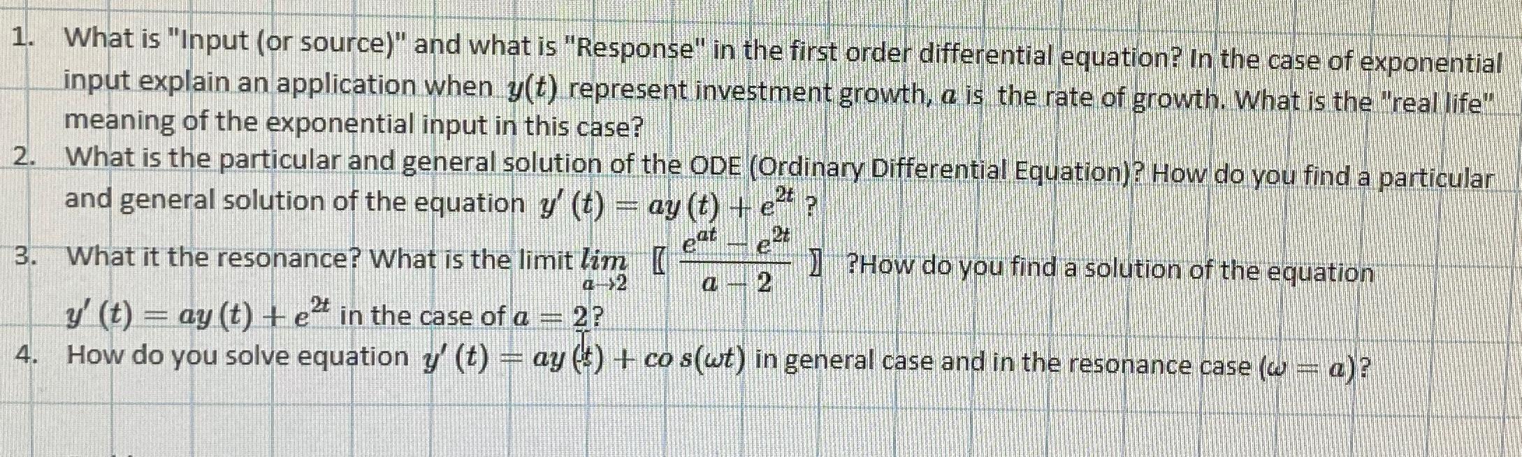 Solved What is "Input (or source)" ﻿and what is "Response" | Chegg.com