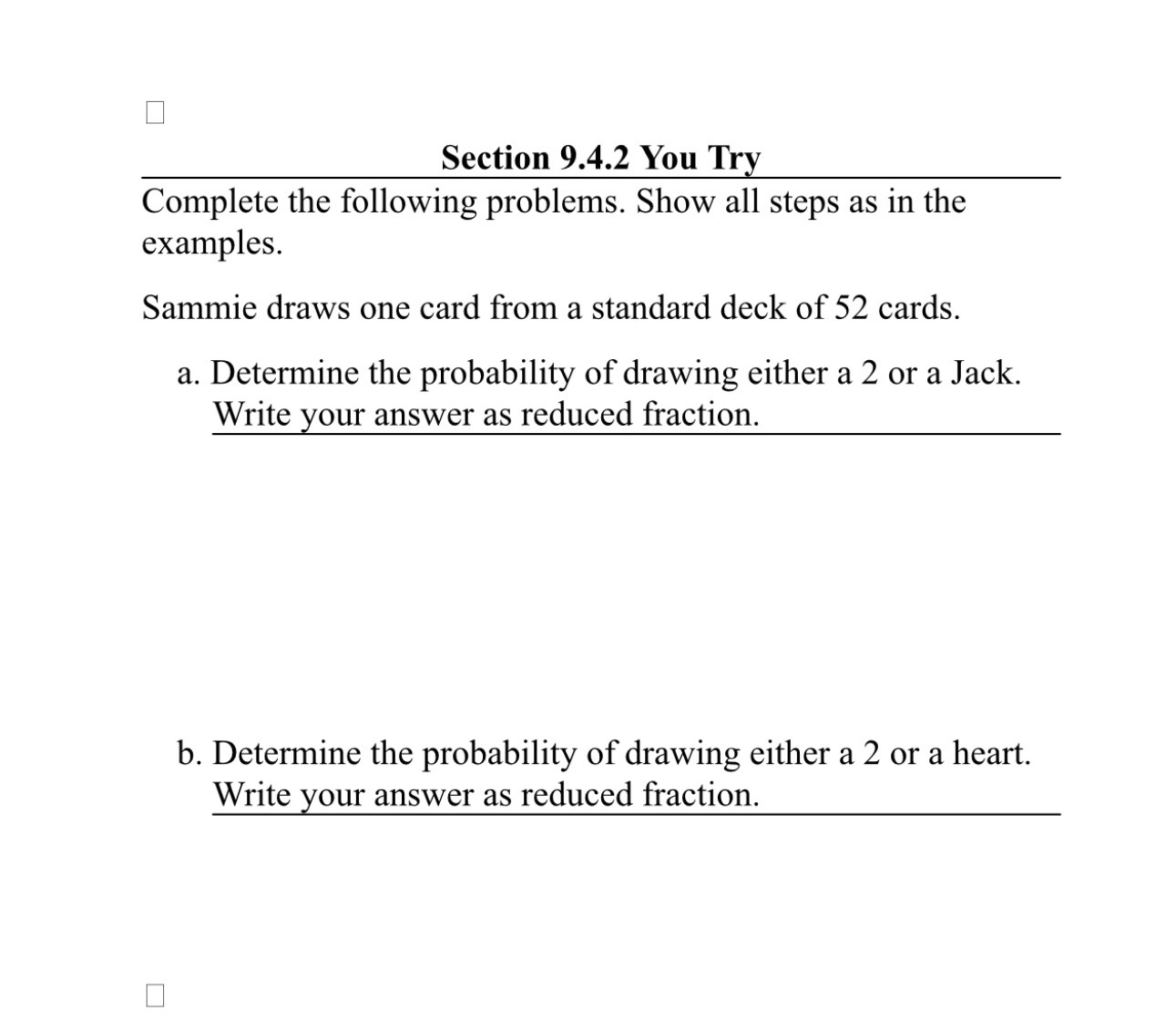 Solved by an EXPERT Section 9.4.2 ﻿You TryComplete the following | Chegg.com