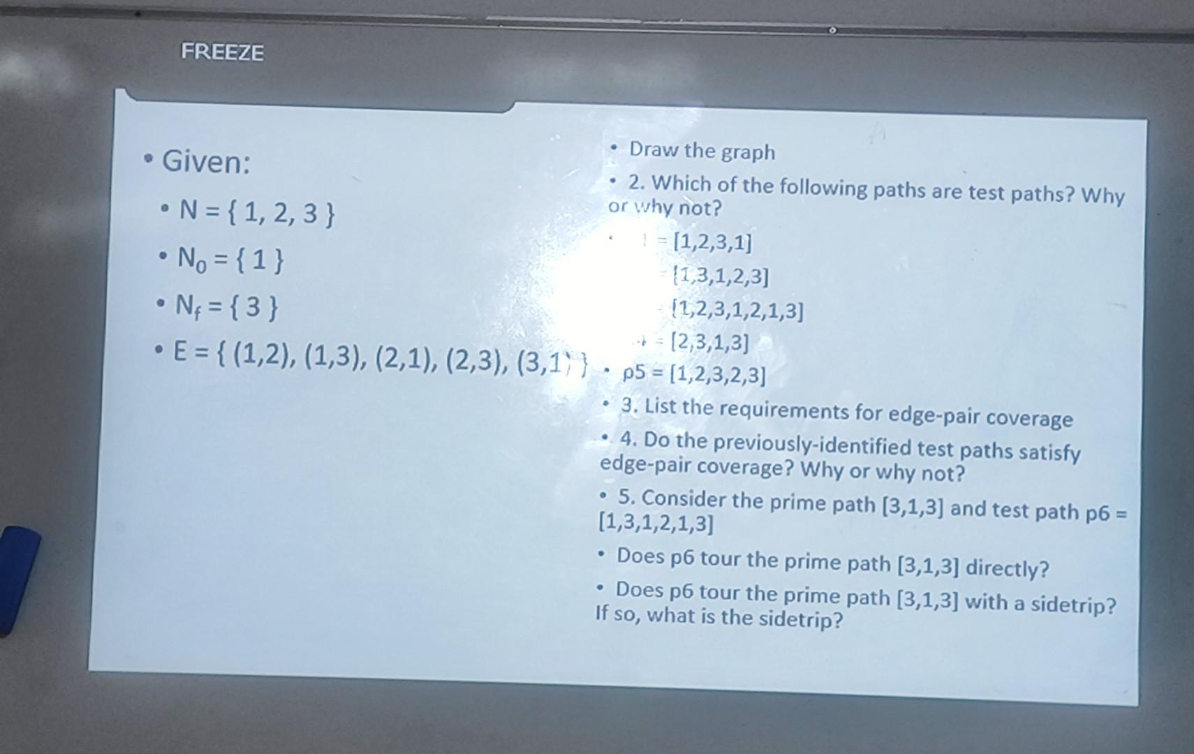 - Given: - N={1,2,3} - N0={1} - Nf={3} - | Chegg.com