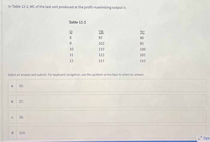 In Table 12-2, MC of the last unit produced at the | Chegg.com