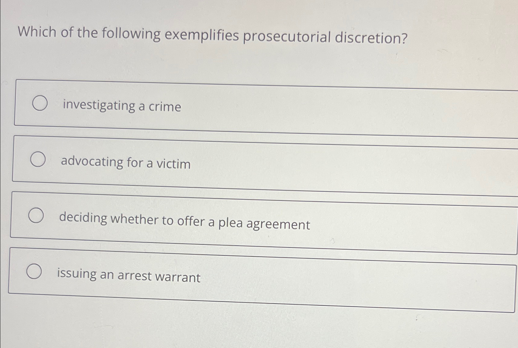 Solved Which of the following exemplifies prosecutorial | Chegg.com