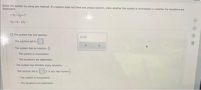 Solved Solve The System Of Equations By Using The Substi 