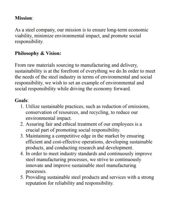 Solved Product \& Service Description Worksheet Mission: As | Chegg.com