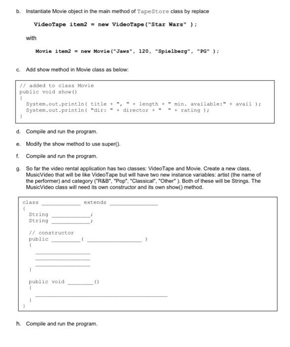 Solved a. Create a Movie class that inherit all data members | Chegg.com