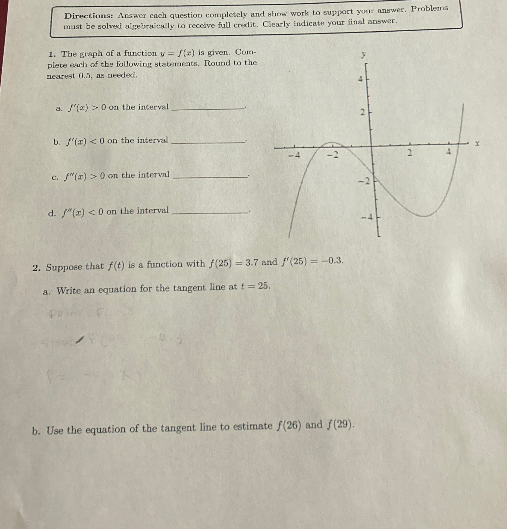 Solved Directions: Answer each question completely and show | Chegg.com