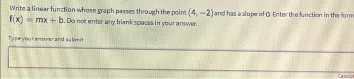 Solved Write a linear function whose graph passes through | Chegg.com