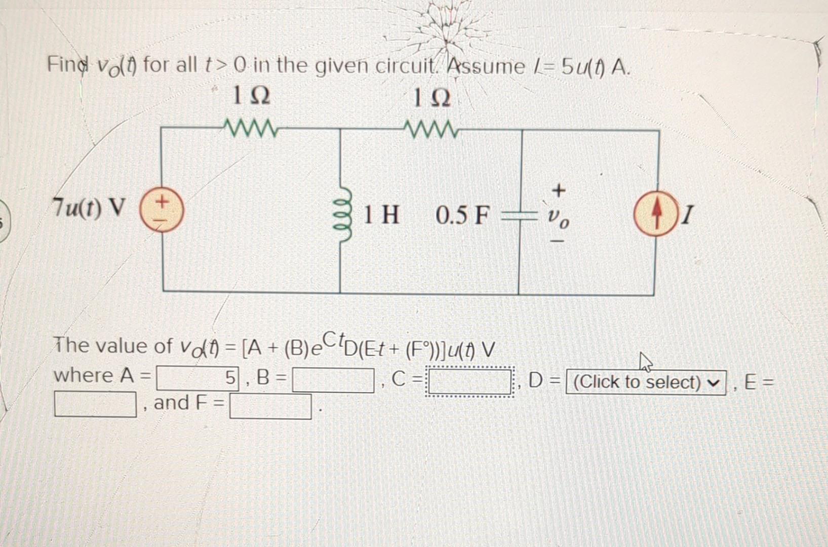 Solved Find vO(t) for all t>0 in the given circuit. Assume | Chegg.com