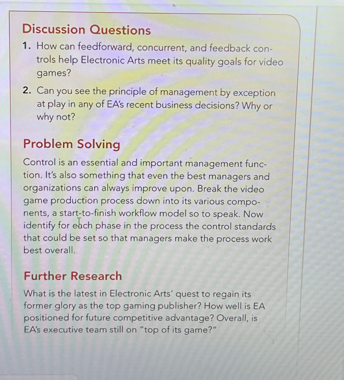 Solved Discussion QuestionsHow can feedforward, concurrent, | Chegg.com