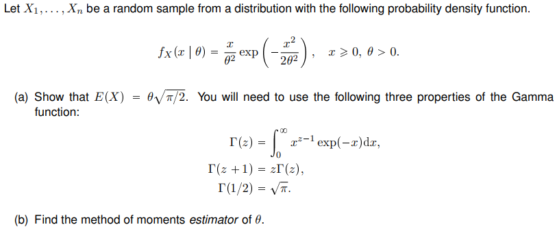 Solved Let x1,dots,xn ﻿be a random sample from a | Chegg.com