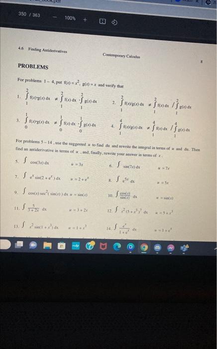 Solved For problems 1-4, put f(x)=x2,g(x)=x and verify that | Chegg.com