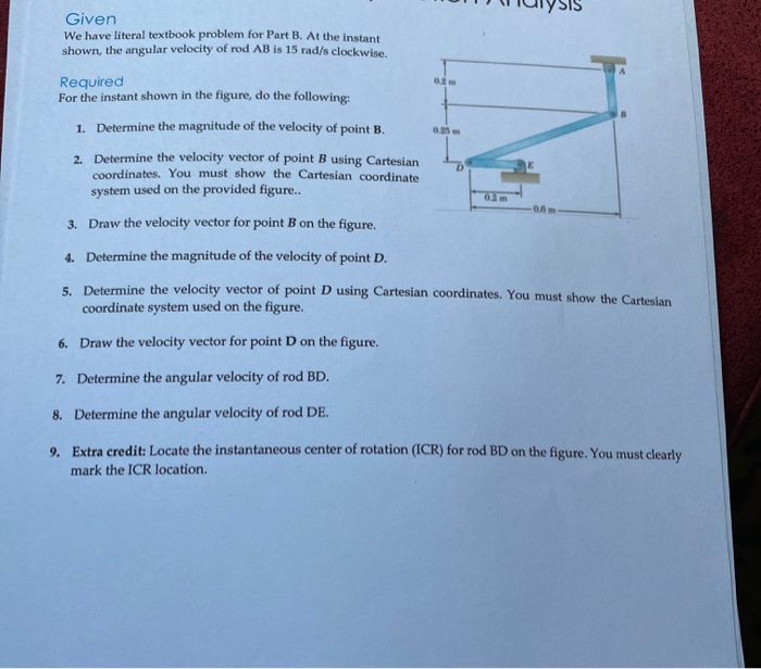 Solved Given We have literal textbook problem for Part B. At | Chegg.com
