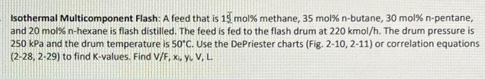 Solved Isothermal Multicomponent Flash: A feed that is 15 | Chegg.com