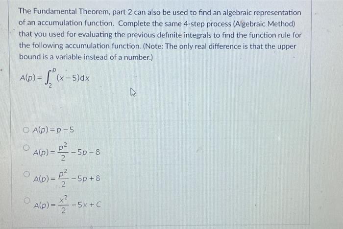 Solved The Fundamental Theorem, part 2 can also be used to | Chegg.com