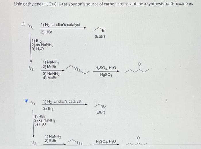 Solved Using ethylene (H2C=CH2) as your only source of | Chegg.com