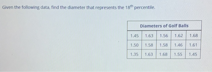 Solved Given the following data, find the diameter that | Chegg.com