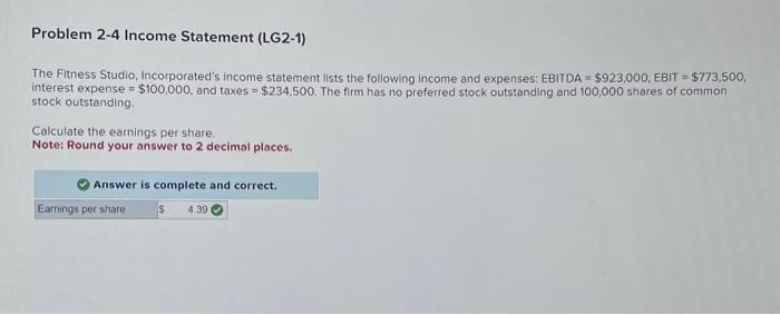 Solved The Fitness Studio, Incorporated's income statement | Chegg.com
