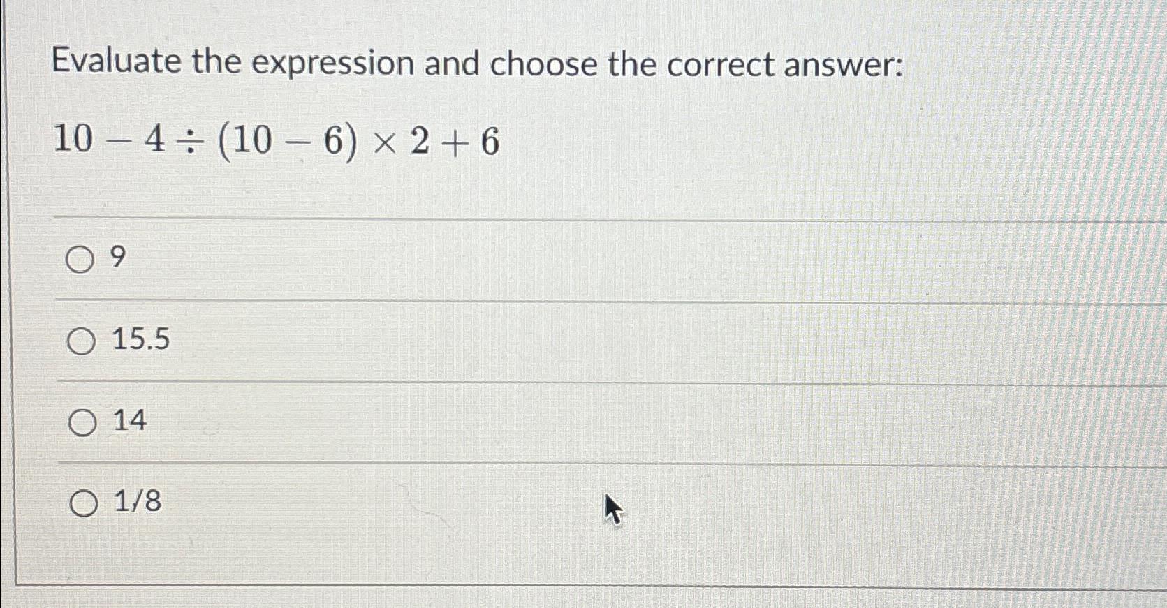 Solved Evaluate the expression and choose the correct | Chegg.com
