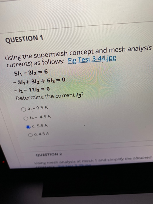 Solved determine I3 and I2 please 1. using the supermesh | Chegg.com