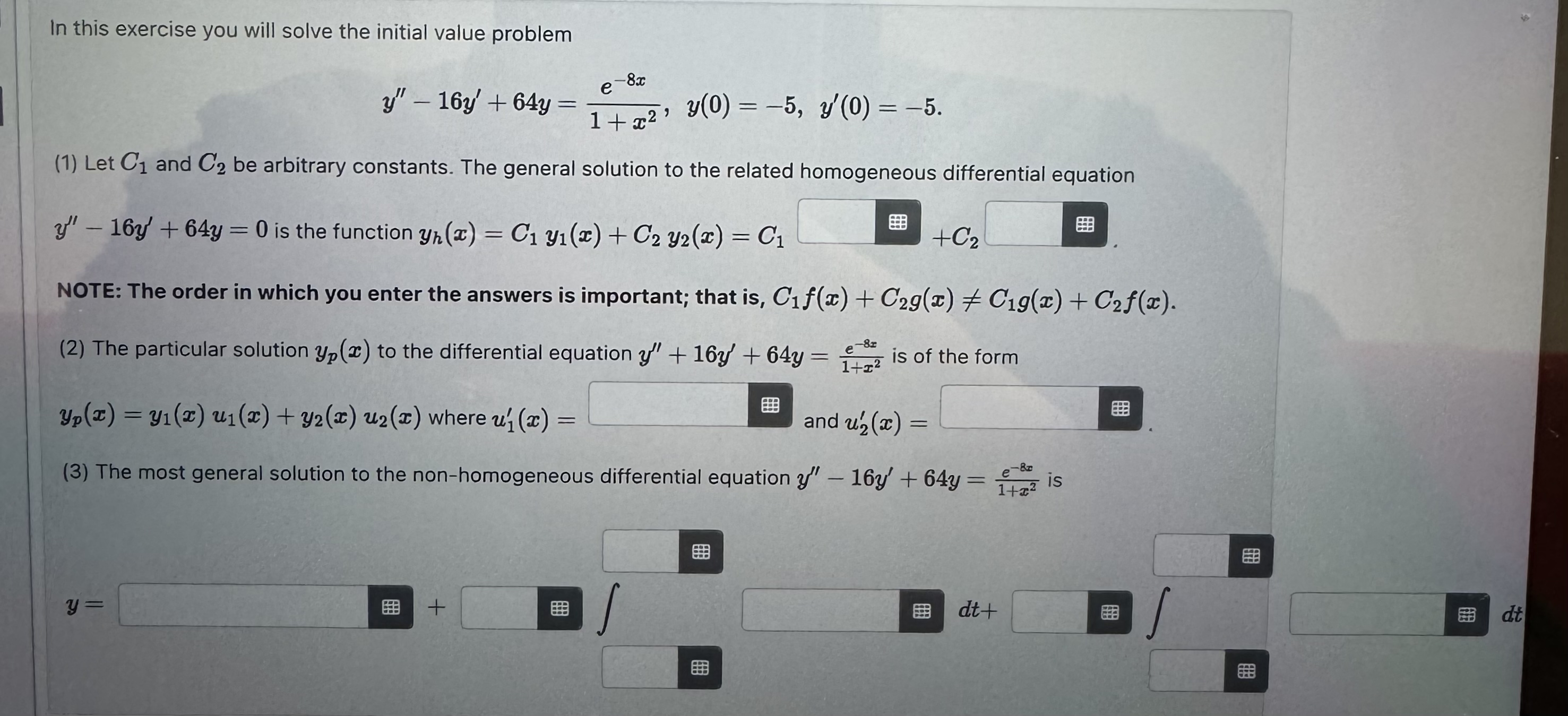In this exercise you will solve the initial value | Chegg.com
