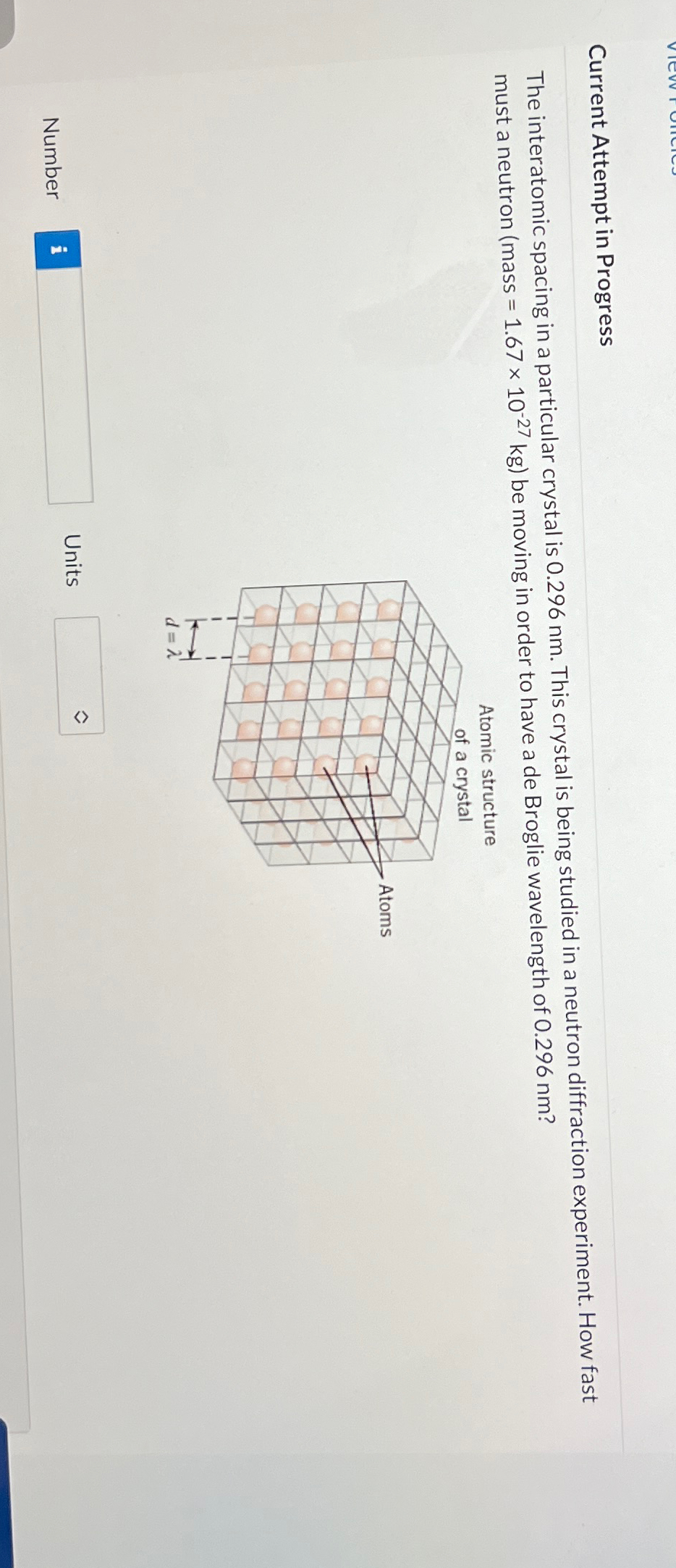 Solved Current Attempt in ProgressThe interatomic spacing in | Chegg.com