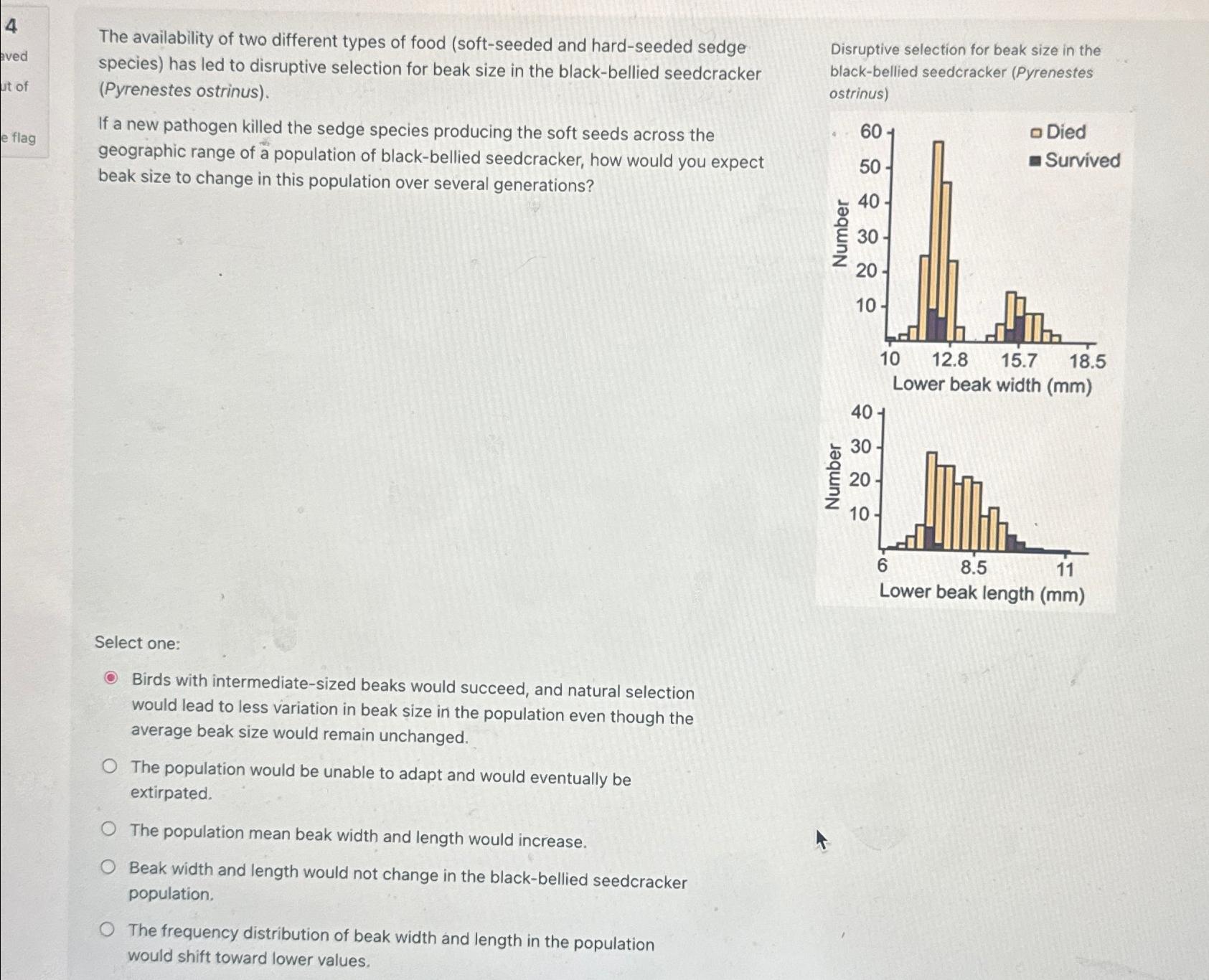 Solved The availability of two different types of food | Chegg.com