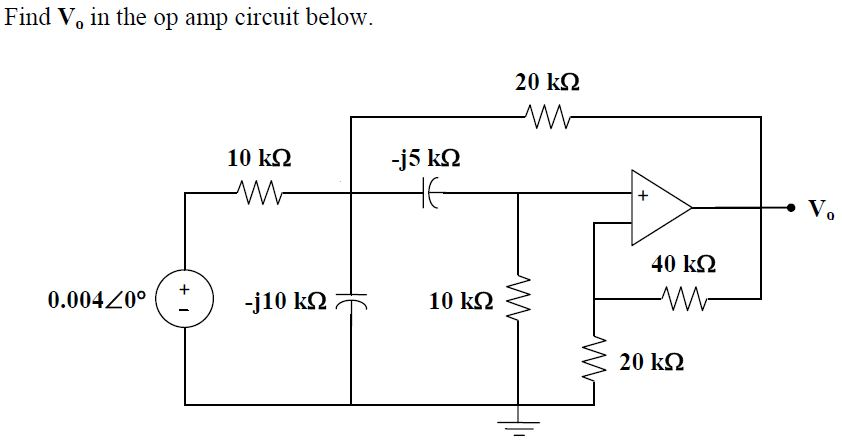 Solved Find V0 in the op amp circuit below. | Chegg.com