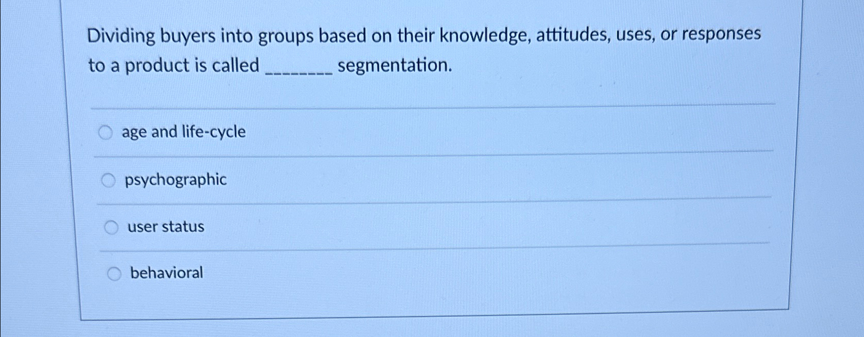 Solved Dividing buyers into groups based on their knowledge, | Chegg.com