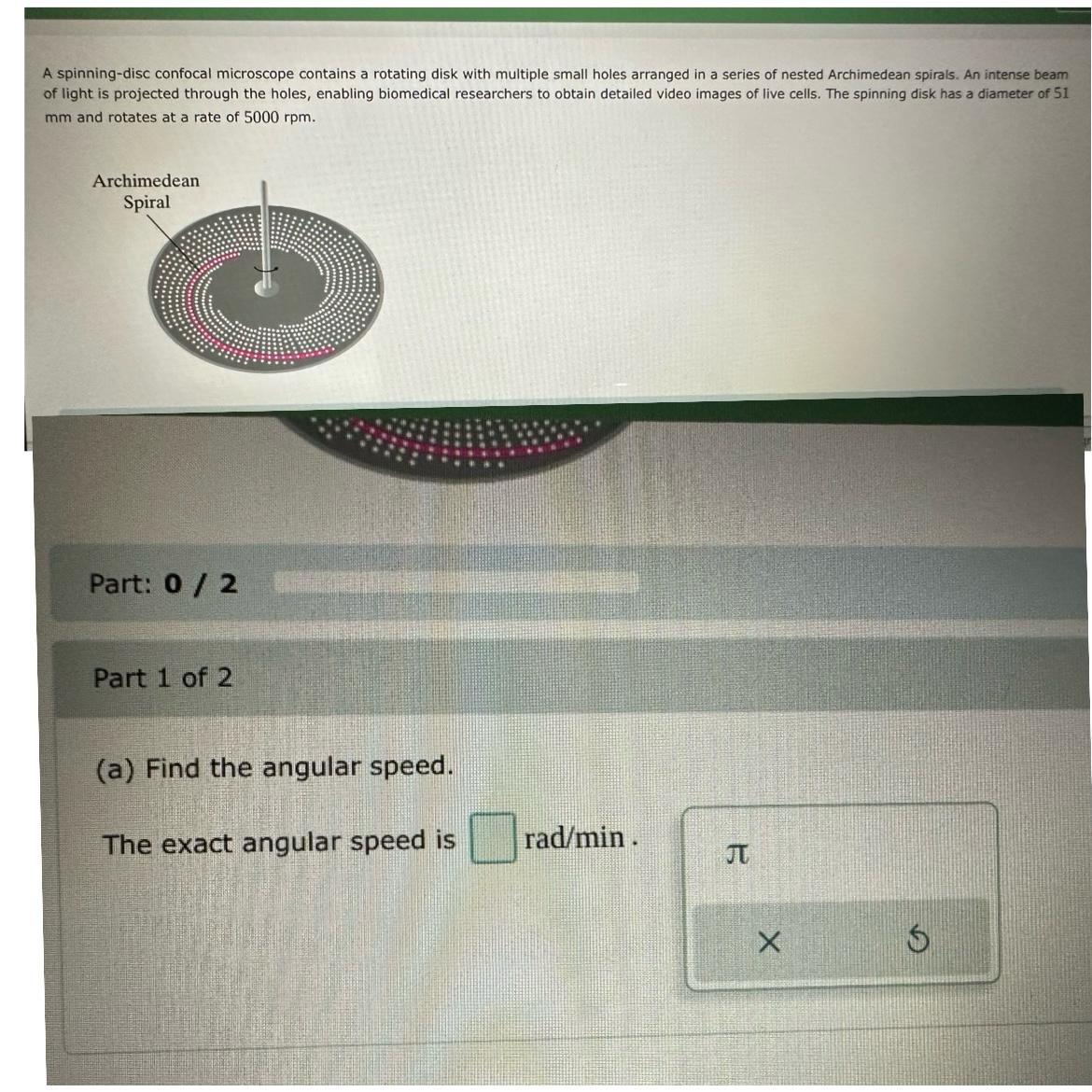 Solved A spinning-disc confocal microscope contains a | Chegg.com