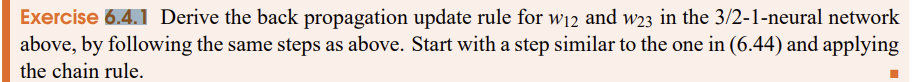 Solved Exercise 6.4.1 ﻿Derive the back propagation update | Chegg.com