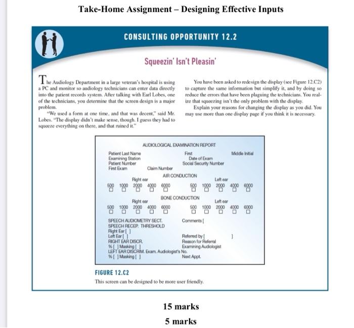 Solved Take-Home Assignment - Designing Effective Inputs | Chegg.com