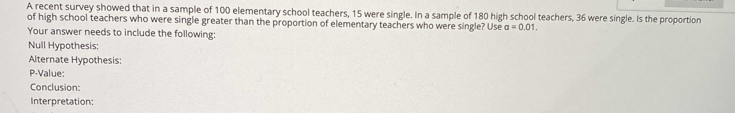 Solved A recent survey showed that in a sample of 100 | Chegg.com