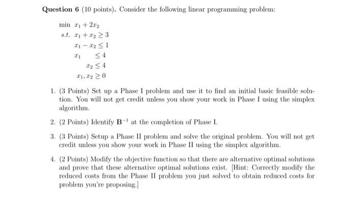 Solved Question 6 10 Points Consider The Following 