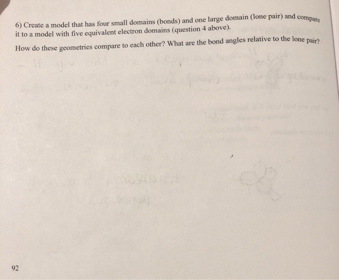 Solved 6) Create a model that has four small domains (bonds) | Chegg.com