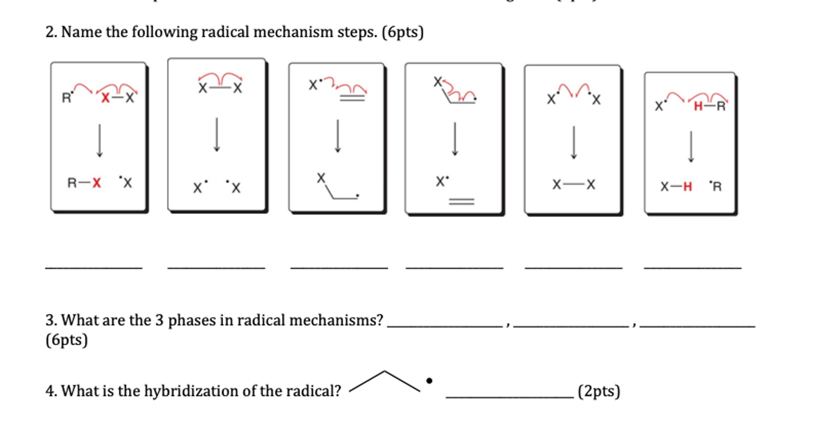 Solved by an EXPERT 2. ﻿Name the following radical mechanism steps. | Chegg.com