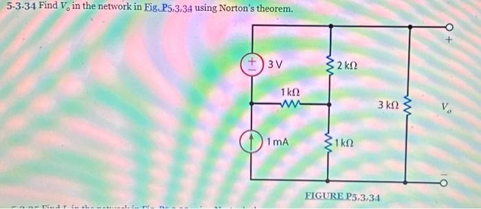 Solved 5.3-34 Find V0 in the network in Fig. P5.3.34 using | Chegg.com